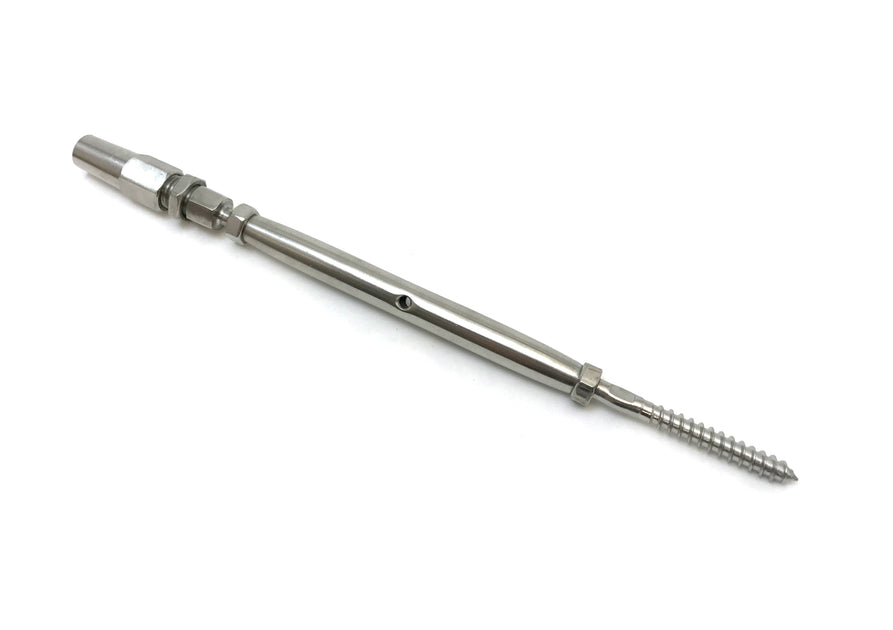 Swageless Turnbuckle Lag Screw w/ 3" Body for 1/8” cable
